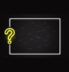 Neon question mark with glitch effect abstract Vector Image
