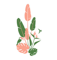 Floral pattern background frame border tropical Vector Image