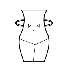 Female torso anatomy silhouette Royalty Free Vector Image