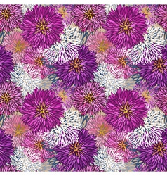 Seamless hand-drawn aster pattern Royalty Free Vector Image