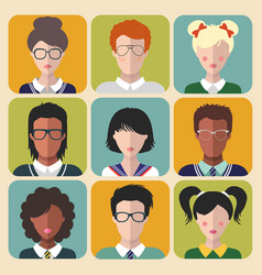 Set different nationality kids signs in Royalty Free Vector