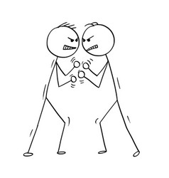 Cartoon two angry men arguing or fighting Vector Image