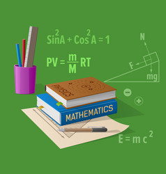 Physics mathematics classes cartoon Royalty Free Vector