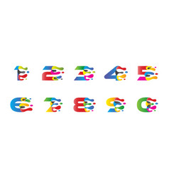 Set of cute number characters math symbols Vector Image