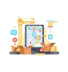 Designers creating internet application Royalty Free Vector