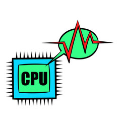 Cpu icon electronic circuit processor chipset Vector Image