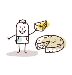 Happy cartoon cheese man Royalty Free Vector Image