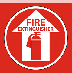 Fire extinguisher floor sign on white background Vector Image