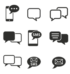 Mobile sms text message mail icons set as labels Vector Image