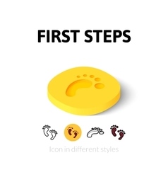 First steps icon in different style Royalty Free Vector