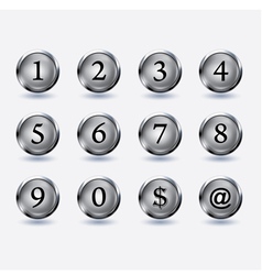 Set buttons with number Royalty Free Vector Image