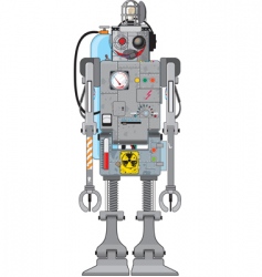 Cartoon smiling mechanical robot Royalty Free Vector Image