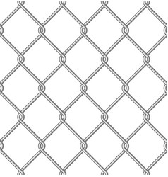 Chain link fence realistic metal mesh fences wire Vector Image