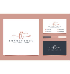 Letter lt signature logo template Royalty Free Vector Image