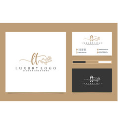 Letter lt signature logo template Royalty Free Vector Image
