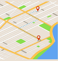 GPS navigator street map with flat isometric Vector Image