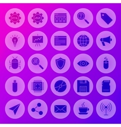 Programming Line Icons Circle Royalty Free Vector Image