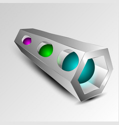 3d rectangle in perspective with multi colored Vector Image