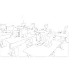 School college classroom interior Royalty Free Vector Image