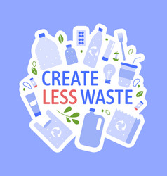 Plastic waste disposable package non recyclable Vector Image