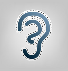 Human ear sign black dotted icon on white Vector Image