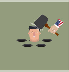 America trying to hit fat man Royalty Free Vector Image