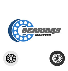 Bearings industry logo with text ball bearings 3d Vector Image