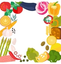 Colors vegetables frame with healthy food Vector Image