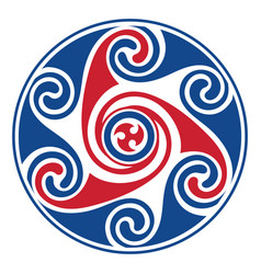 Round spiral celtic triskel on white Royalty Free Vector