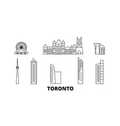 Canada toronto line travel skyline set canada Vector Image