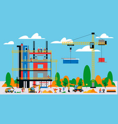 Construction process Royalty Free Vector Image