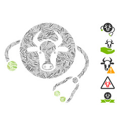 Cow veterinary icon grunge watermark Royalty Free Vector
