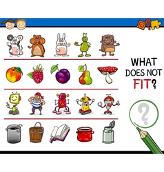 Picture not fit in a row cartoon game Royalty Free Vector
