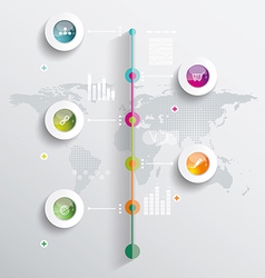 Timeline design template with world map Royalty Free Vector