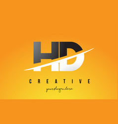 Hd h d swoosh letter logo design with modern Vector Image