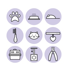 Set for pet store symbols icons Royalty Free Vector Image