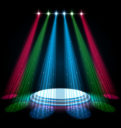 Blue stage lights background Royalty Free Vector Image