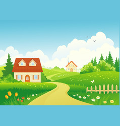 Country village district Royalty Free Vector Image