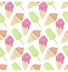 Pink ice cream seamless pattern Royalty Free Vector Image