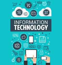 Technologies data streams digital poster Vector Image