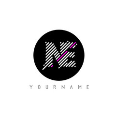 Ne modern letter logo design with swoosh Vector Image