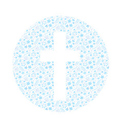 Flower cross symbol christianity decorative Vector Image