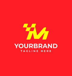 Letter mr racing logo design template Royalty Free Vector
