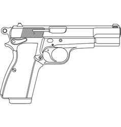 Pistol glock gun 9 caliber Royalty Free Vector Image