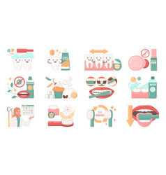 Realistic teeth types set Royalty Free Vector Image