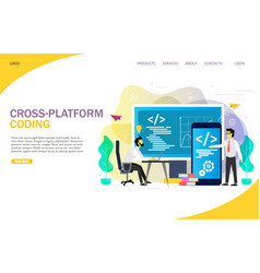 Cross-platform coding landing page website Vector Image