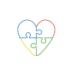 Flat design style concept of heart-shaped four Vector Image