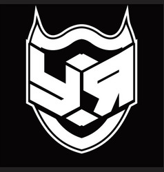 Yr initial logo linked circle monogram Royalty Free Vector