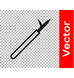 Black metal pike pole with wooden handle icon Vector Image