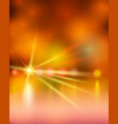 Illuminated stage lamp with light spot template Vector Image